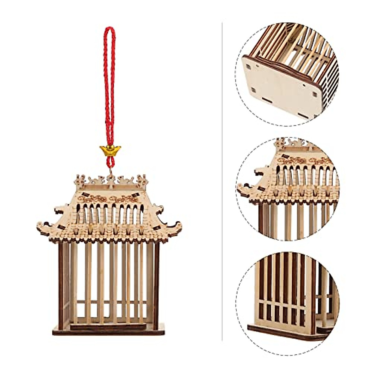 Balacoo Wooden Insect House Grasshopper Cage Bug Habitat Box Insect Critter Cages Garden Hanging Insert Cage for Grasshopper Crickets Insect Light Brown 1