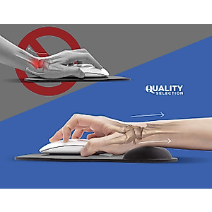 Quality Selection Mouse Pad Wrist Support Comfortable Ergonomic Wrist Rest Memory Foam Mousepad, Cushion & Pain Relief Mouse Pads, for Computer, Laptop, Home & Office Non-Slip Rubber Base, Black