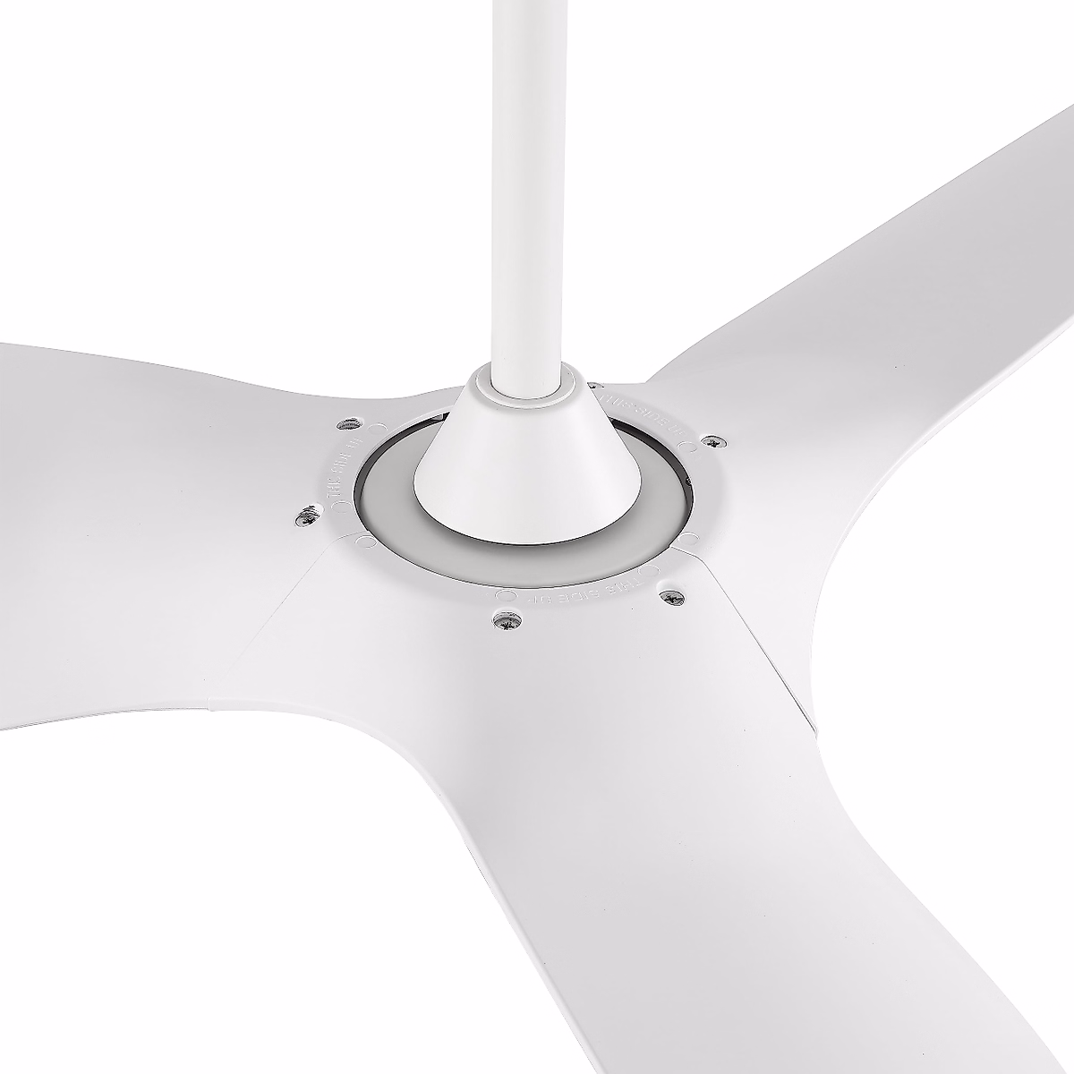 LEDLUX 52" Ceiling Fan no Light, 6 Speed Remote Control, Noiseless Reversible DC Motor, Modern 3 ABS Blades Ceiling Fan with 4.5"/12" Downrods for Bedroom/Living Room/Kitchen White