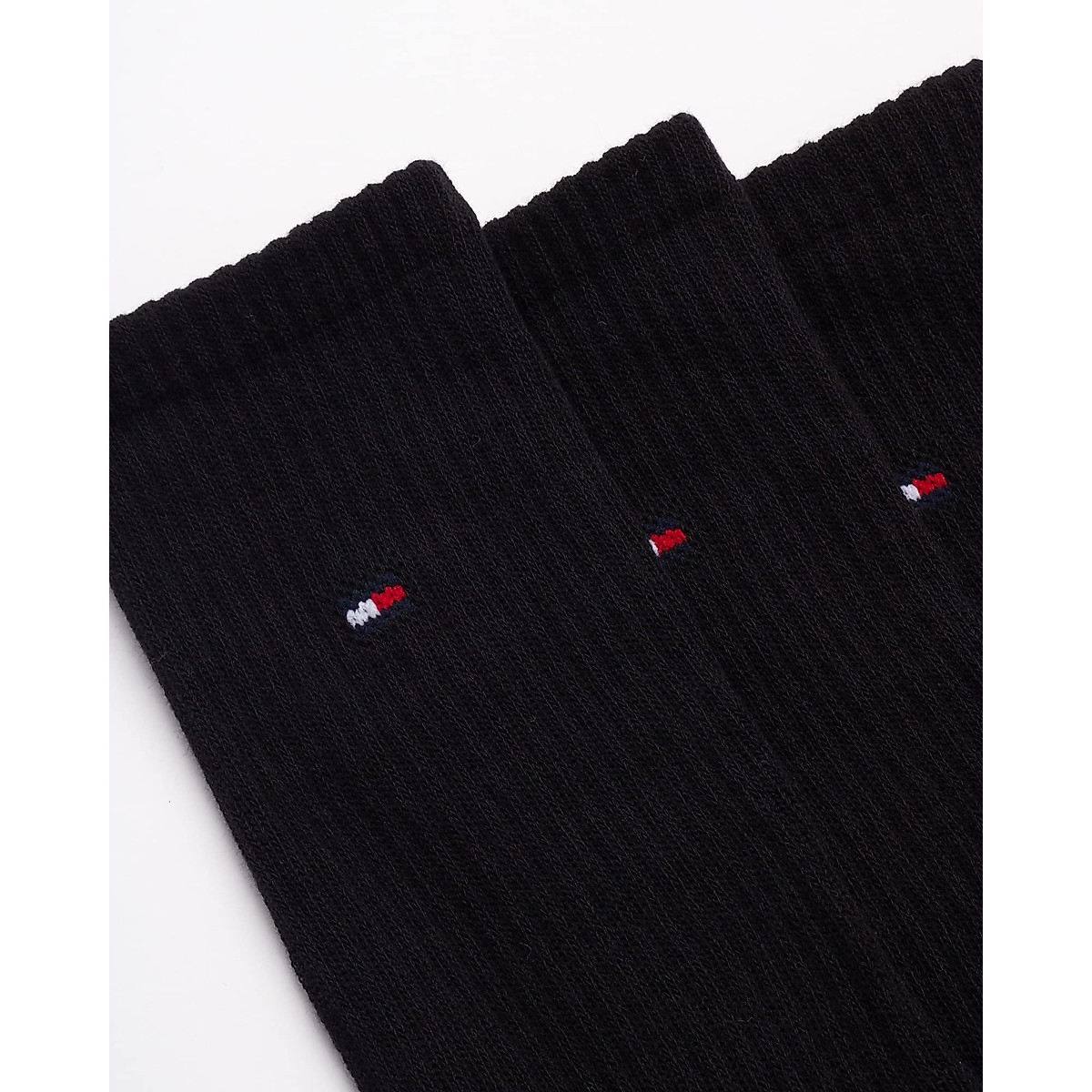 Tommy Hilfiger Men's Athletic Socks - Cushioned Crew Socks (12 Pack), Size 7-12, Pure Black