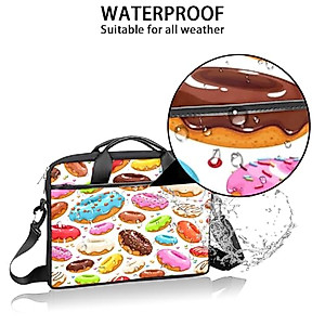 Donut Laptop Computer Bag Waterproof Shoulder Messenger Bag 13-15 inch Durable Laptop Tote Bag with Shoulder Strap Handle Lightweight Crossbody Briefcase