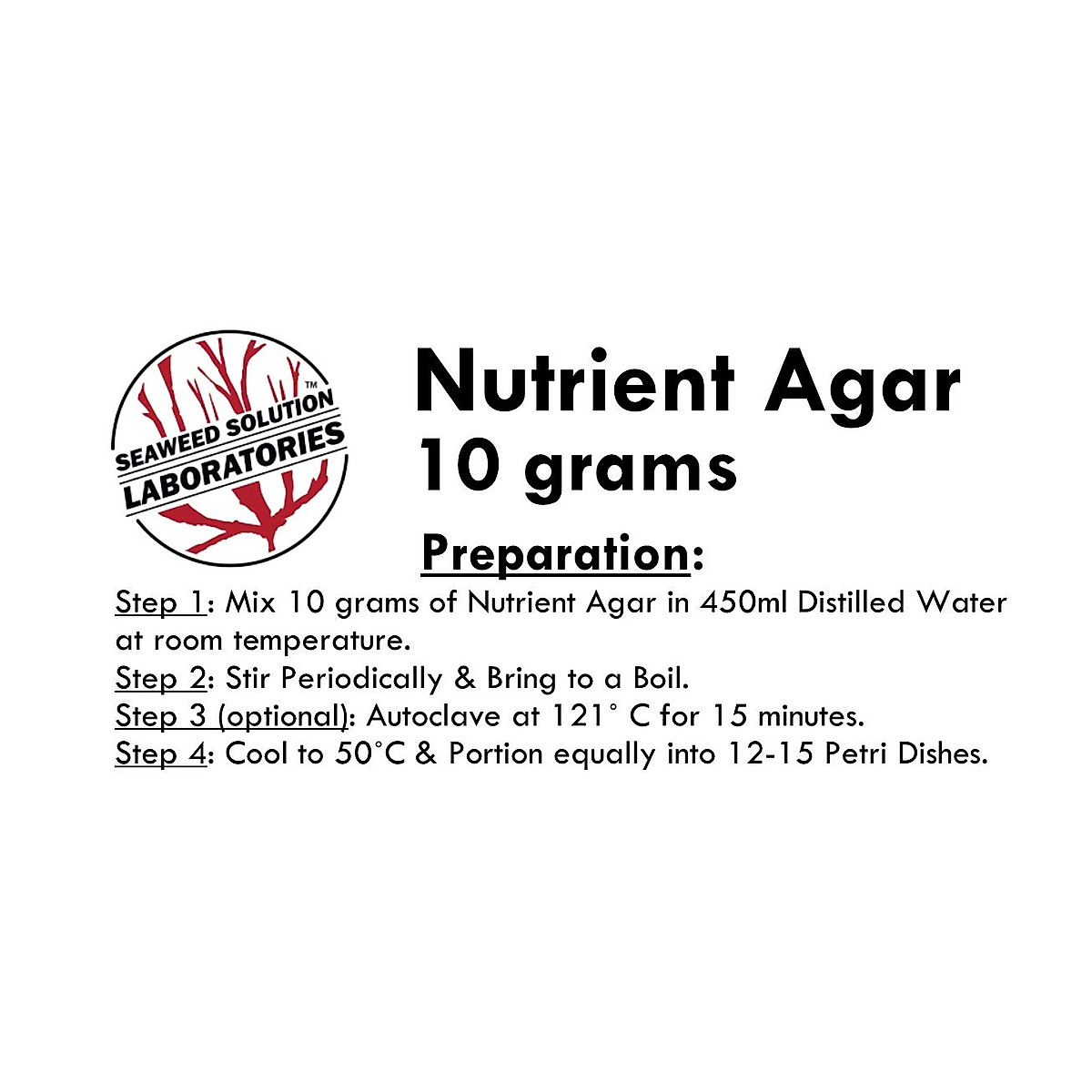 Nutrient Agar 10 Grams (Dehydrated)