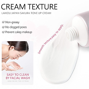 Whitening Brightening Tone up Cream,Sakura Essence Glow Tone up Cream Face Moisturizer Cream 1.06 Fl OZ Hydrating & Smooth Dry Skin Lightweight Nourishing Facial Skin Instant Tone-Up Lazy Face Cream