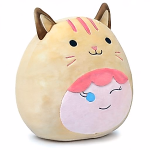 Terbaik 12Inch Cat Plush Pillow,Cute Cat Soft Plushies Squishy Cat Stuffed Animal Kawaii PlushToy Kitten Throw Pillow Decoration Kawaii Cat Plushies Gifts for Girls Boys