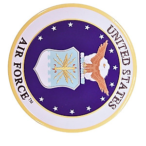 United States Military Air Force Metal Auto Decal Emblem, 4 Inch