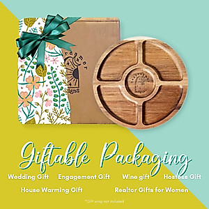 Daydreamer Designs Cheese Board Set (9” x 3/4”), Mini Charcuterie Boards – Acacia Wood, Cheese Boards Charcuterie Boards, - Charcuterie Board Gift Set– Mini Cheese Board, Small Cheese Board, 9in