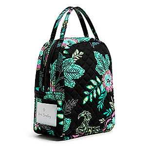 Vera Bradley Women's Cotton Lunch Bunch Lunch Bag, Island Garden - Recycled Cotton, One Size