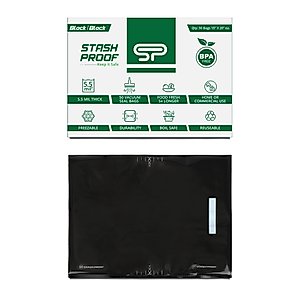 Stash Proof Vacuum Seal Bags 15" x 20" (50 Count) 5.5 Mil (Black and Black) - BPA Free Commerical Grade Food Saver for Storage, Sous Vide, and Meal Prep Sealer Bag