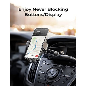 LISEN Adjustable Phone Mount for Car, CD Phone Holder for iPhone Car Holder Mount Ultra Sturdy Vent Cell Phone Mount CD Slot Car Cell Phone Holder for iPhone 14 Samsung S23 All Phones