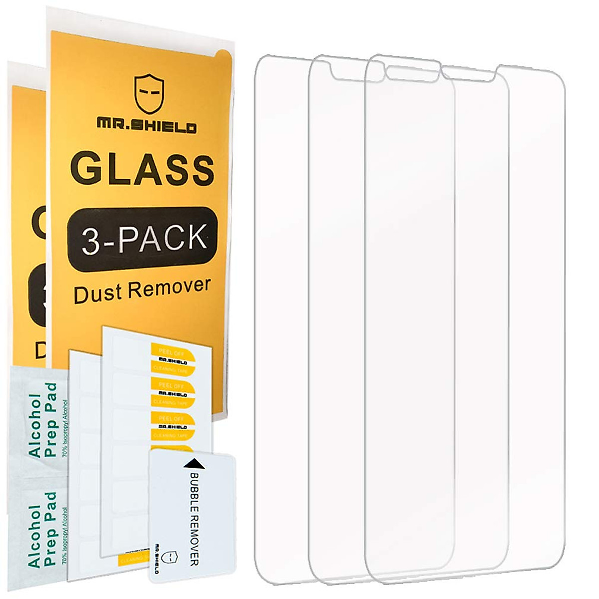 Mr.Shield [3-PACK] Designed For OnePlus 6 / OnePlus Six [Upgrade Maximum Cover Screen Version] [Tempered Glass] Screen Protector [Japan Glass With 9H Hardness] with Lifetime Replacement