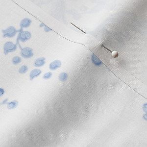 Spoonflower Fabric - Grandmillennial Cottagecore French Countryside Blue and White Floral Printed on Petal Signature Cotton Fabric by The Yard - Sewing Quilting Apparel Crafts Decor