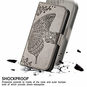 HUANGTAOLI Phone Case for Oppo Reno8 Pro 5G, Butterfly Embossed Wallet Case Card Slots Flip Cover for Oppo Reno8 Pro 5G