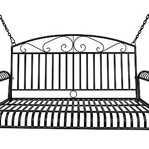 Bent Armrest Double Swing Chair Black