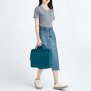 DOMISO 17.3 inch Laptop Bag Business Briefcase Water-resistant Notebook Messenger Shoulder Bag for 17.3" Macbook Pro 17/Dell/MSI GS73VR Stealth Pro/Lenovo IdeaPad/HP Envy,Turquoise