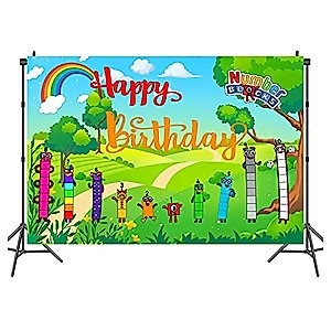 Win3terz Birthday Party Decoration, Number Birthday Background，Digital Birthday Decoration Background Cloth for Kids Birthday Party Decorations（7ftX5ft）