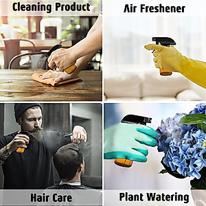 Tecohouse Glass Spray Bottles 4 OZ, Amber Empty Spray Bottle for Essential Oils, Small Glass Bottles for Cleaning Solutions, Plants, with Durable Nozzle, Labels, Funnel, Pipettes