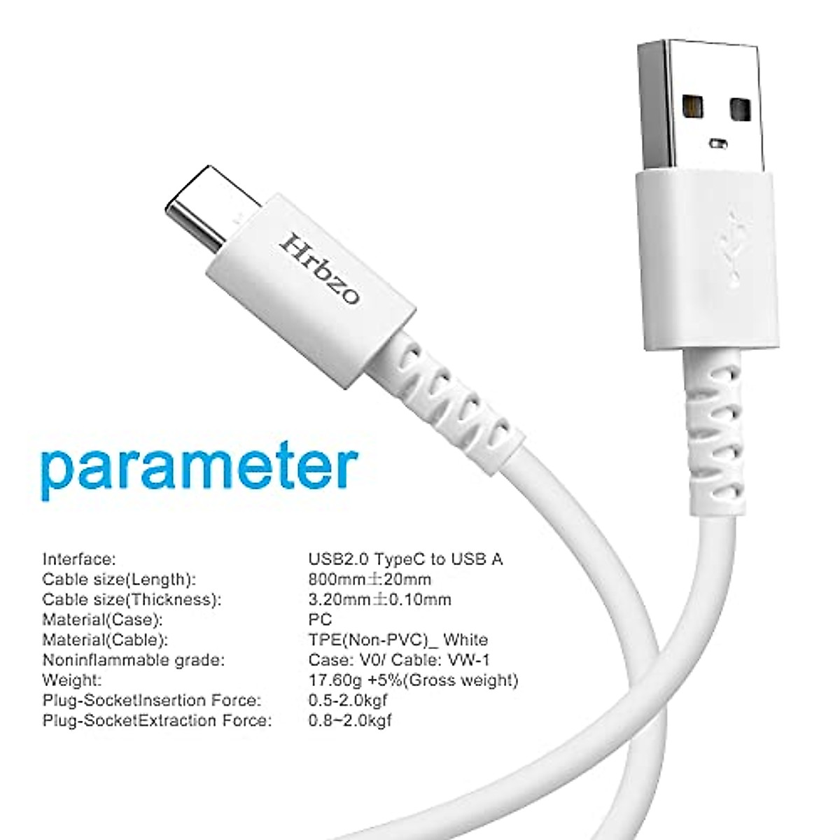 Hrbzo Type C Charger[2.6ft,2-Pack] USB C Cable Compatible with Samsung Galaxy S21 Huawei Mate 40, and More