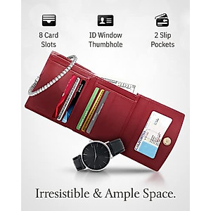 Access Denied REAL LEATHER Small Wallets For Women - Compact Ladies Credit Card Holder With Coin Purse RFID Holiday Gifts For Her