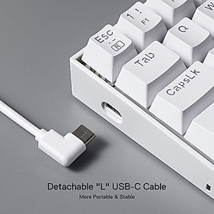 Redragon K630 Dragonborn 60% Wired RGB Gaming Keyboard, 61 Keys Compact Mechanical Keyboard with Linear Red Switch, Pro Driver Support, White