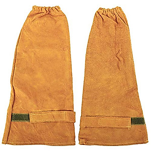 HYDDNice 18.5" Leather Welding Work Sleeves, Heat Resistant Leather Welding Sleeves for Welding Work Arm Protection