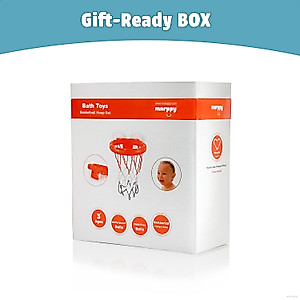 MARPPY Bath Toys, Bathtub Basketball Hoop for Toddlers Kids, Boys and Girls with 4 Soft Balls, Mold Free & Strong Suction Cup, Bathtub Shooting Game & Fun Toddlers Bath Toys for Boys or Girls