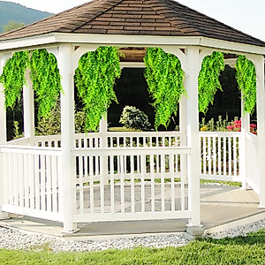 4 Pack Artificial Hanging Plants Fake Hanging Ferns Boston, Plastic Ivy Vines UV Resistant Faux Greenery Wall Plants for Outdoor Indoor Porch Yard Patio Office Garden Home Decor