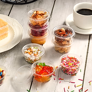 [650 Sets - 2 Oz ] Jello Shot Cups, Small Plastic Containers with Lids, Airtight and Stackable Portion Cups, Salad Dressing Container, Dipping Sauce Cups, Condiment Cups for Lunch, Party to Go, Trips