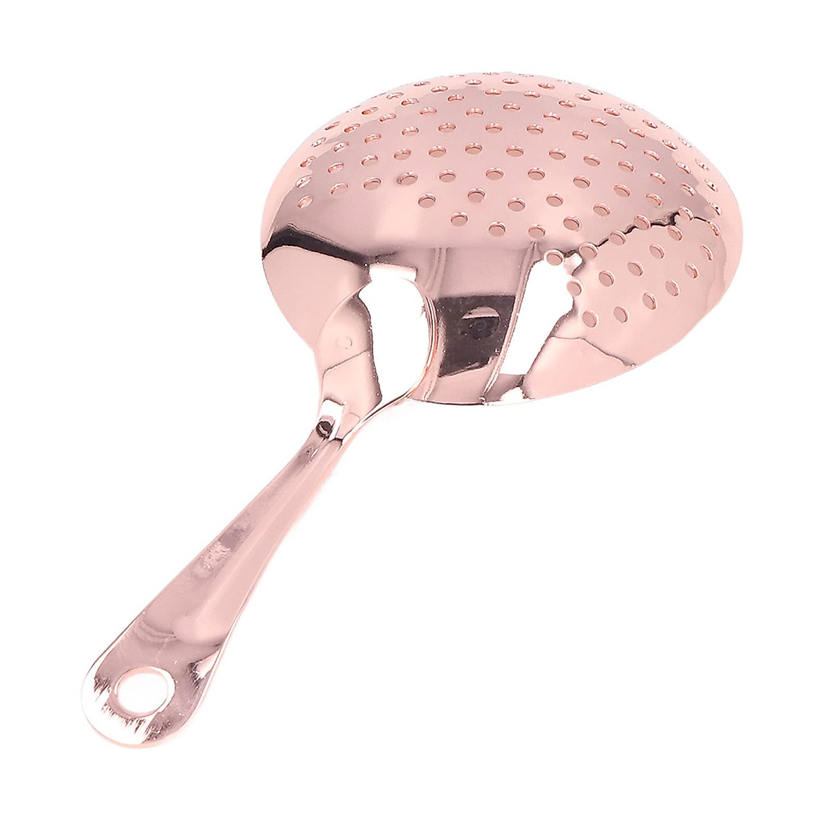 Julep Strainer, Stainless Steel Bar Strainer Cocktail Strainer Spoon for Home Bar, 6.9 x 2.9in(Rose Gold)