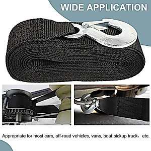 2" x20' Trailer Winch Strap with Safety Snap Hook Breaking Strength 10000 lbs Max Towing Working Load at 3300 lbs for ATV Jetski Trailer Boat Wave Runner Towing Heavy Duty Equipment， Black