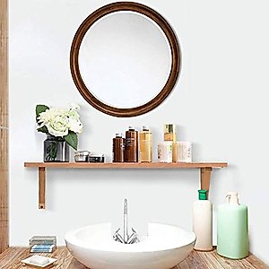 PIBM Stylish Simplicity Shelf Wall Mounted Floating Rack Shelves Storage Shelf Simple Modern Triangle Fixed Wear Resistant Durable Bookshelf,5 Sizes, Wood Color , 40x20x8cm