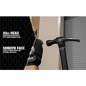 Southwire Bmeh-20 20 OZ. Heavy Duty Electrician's Hammer, 20 oz. Head with Smooth Face, Heavy Duty Drop Forged Steel Tether Hole For Safety, Lightweight Fiberglass Handle, 1.75 Lbs 65116840