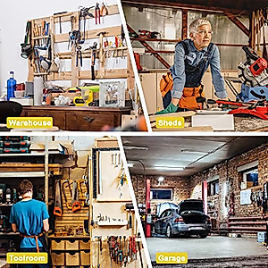 Power Tool Organizer Wall Mount Floating Tool Shelf Drill Rack and Shelf for Workshop Shed(17x9in),(black)