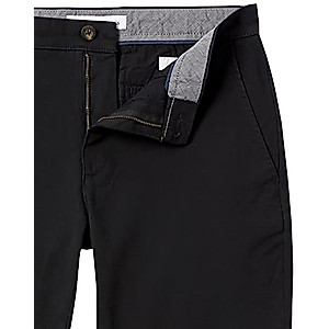 Amazon Essentials Men's Slim-Fit Casual Stretch Khaki Pant, Black, 33W x 34L