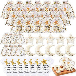 Dansib 50 Sets Baby Shower Favors Gifts Lavender Moon Twinkle Star Soaps for Guests with Thank You Cards Gender Reveal Party Decoration Women