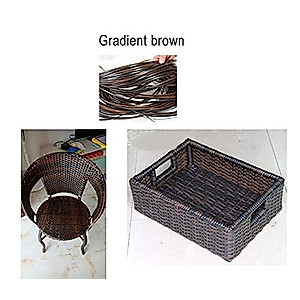 RNY Gradient Brown Polyethylene Plastic Rattan Synthetic Wicker Repair Material for Knit and Repair Rattan Chair Table Basket (Brown Gradient, 60 feet)