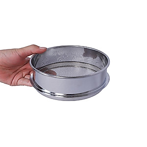 3 Pcs Lab Sieves，6 Inch Diameter Test Sifter 10Mesh（2.19mm）、80Mesh（0.217mm）and 200 Mesh（0.077mm）