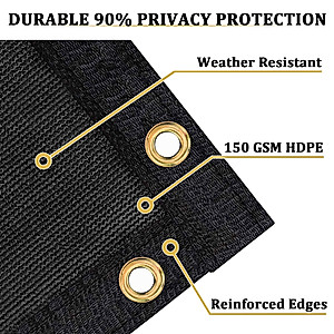 Shade&Beyond 5' X 25' Fence Privacy Screen Heavy Duty 170 GSM Fencing Mesh Shade Net Cover for Wall Garden Yard Backyard Indoor Outdoor Decoration, Black