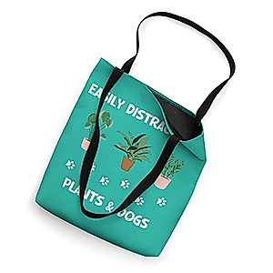 Easily Distracted By Dogs And Plants | Funny Hobby | Garden Tote Bag
