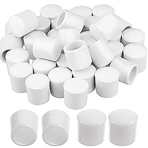 Door Stop Bumper Tips 0.39 Inch Door Rubber Stop Bumper Replacement Stopper Tips Caps for Door and Wall Protection, White (20 Pieces)
