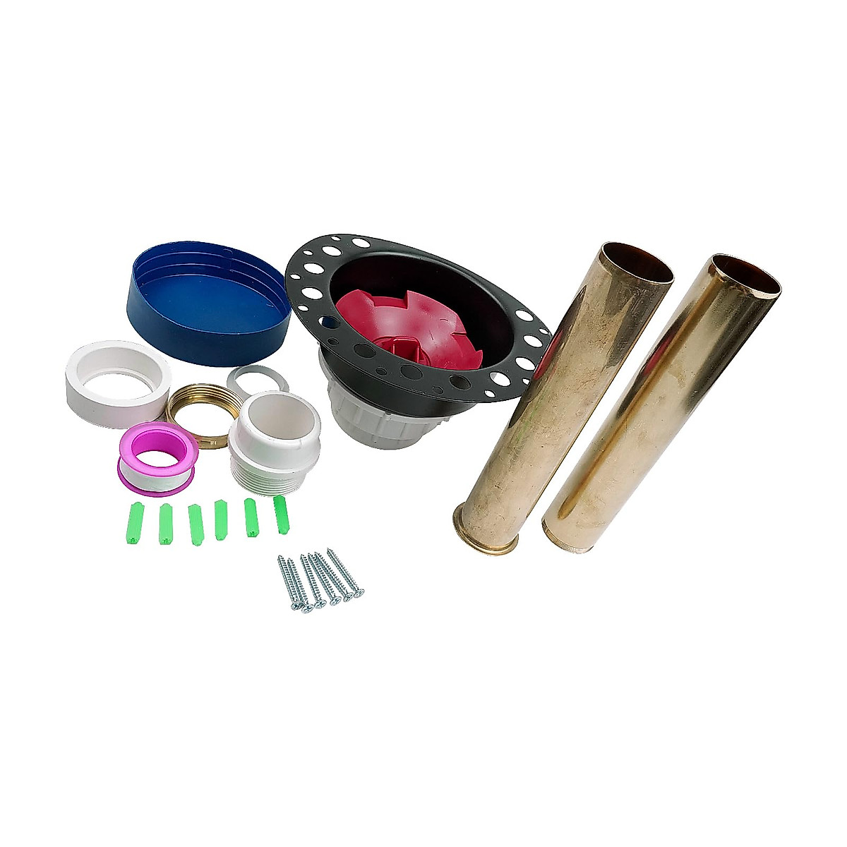 Freestanding Tub Drain Rough-in Kit Bathtub Drain Kit with PVC Plastic Adapter and Brass Tail Pipes Compatible with Freestanding Bathtub Floor Mounted Bathtub and Copper Bathtub