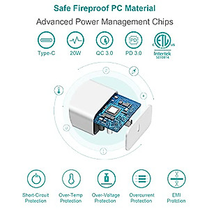 iPhone Super Fast Charger[Apple MFi Certified] 20W USB C Wall Charger with 6FT Fast Charging Parallel Cables Compatible with iPhone 14/14Pro Max/iPhone 13/13Pro/12/12 Pro/11/11Pro, iPad