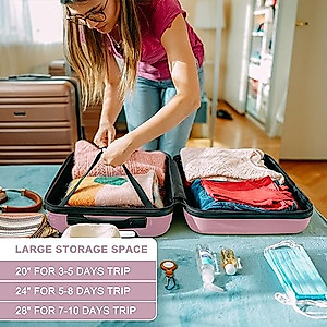 Kono Medium 24 Inch Luggage Lightweight ABS Hard Shell Trolley Travel Case with TSA Lock and 4 Wheels Fashion Suitcase 2 Year Warranty Durable