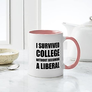 CafePress Survived College Without Becoming Liberal Mugs Ceramic Coffee Mug, Tea Cup 11 oz
