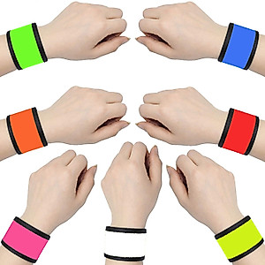 FYLARFLY LED Glow Slap Bracelets for Kids Adults, Light Up Wristbands Flashing Arm Wrist Ankle Bands High Visibility Safety Reflective Gear Lights for Biking Walking Running Camping (Orange)