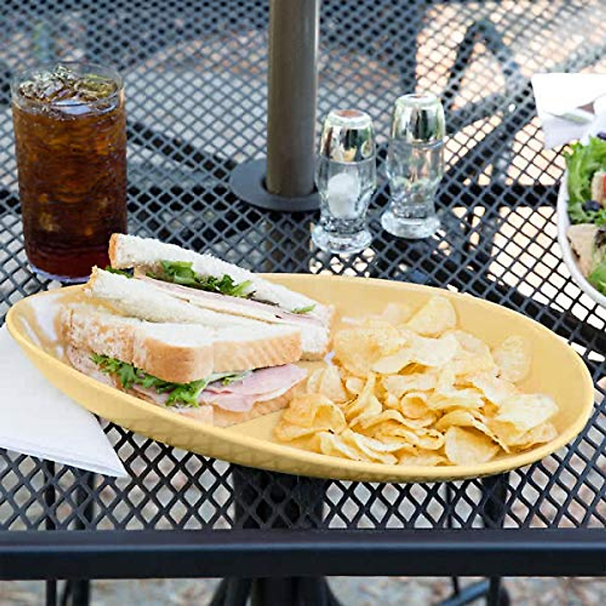 G.E.T. OP-1580-DJ Heavy-Duty Shatterproof Plastic Oval Melamine Serving Platter, 15" x 8", Dijon