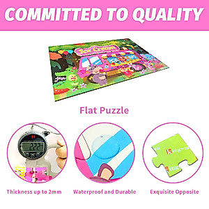 Puzzles for Kids Ages 3-5 24 Pieces Large Ice Cream Truck Kids Jigsaw Puzzles, Professional Preschool Toy Puzzles for Toddlers Boys and Girls –16''x12'' with Storage Box