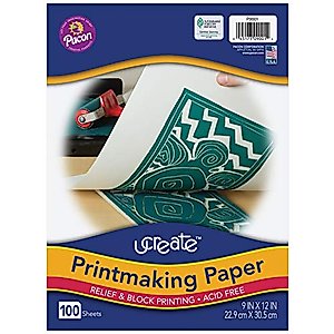 Ucreate Printmaking Paper, 9"x12", White, 100 Sheet, P9001