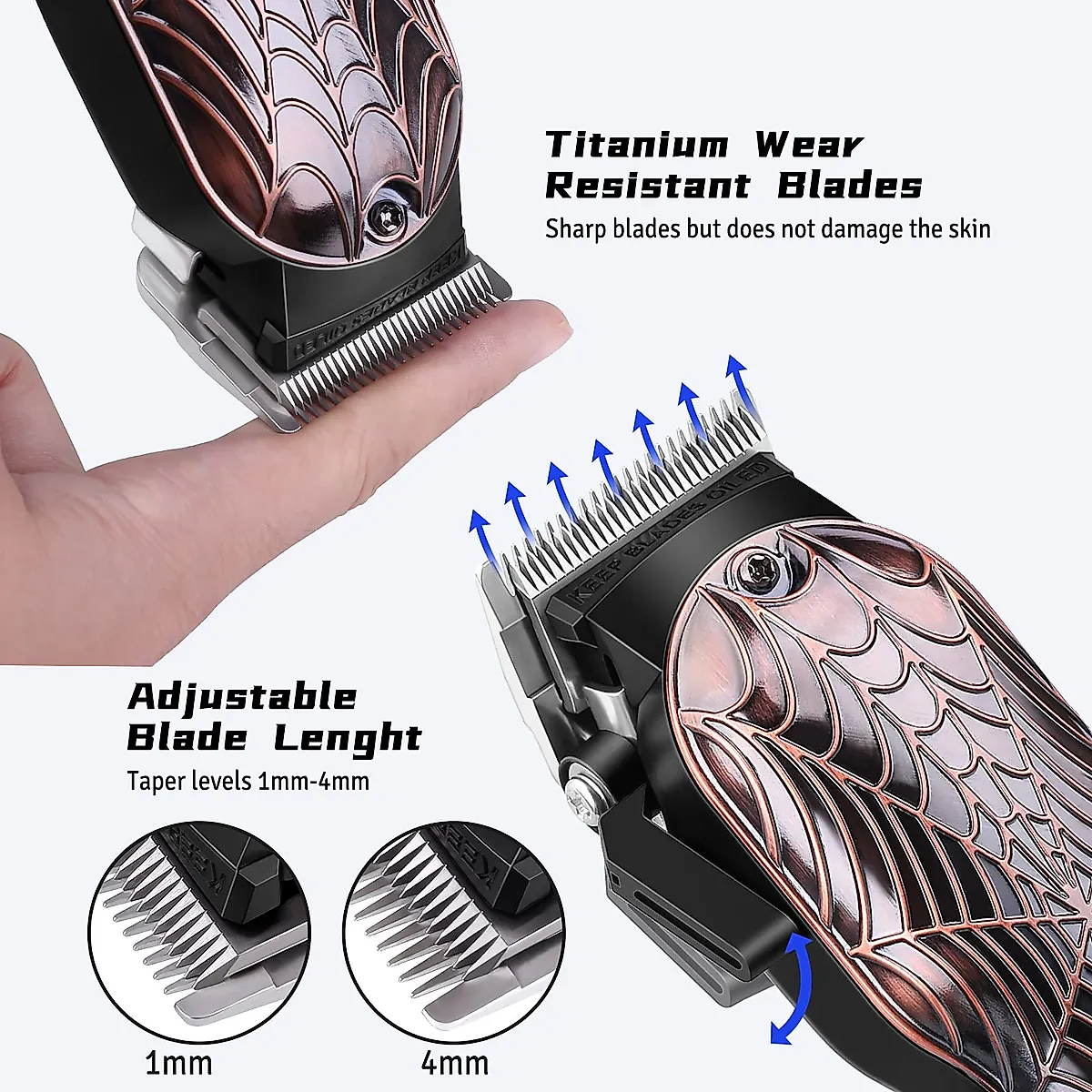 Hair Clippers Cordless Hair Trimmer for Men Barber Clippers with T-Blade Beard Trimmer 6 Guide Combs Fast-Charge, Haircut Machine for Barbers Family