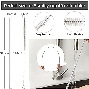 Straw for Stanley Cup 40 oz, 12 inch Replacement Long Straw Compatible with Stanley Tumbler Straws, 6 Reusable Straws with 1 Cleaning Brush, Tritan, Clear