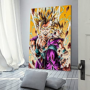 BUJIAN Gohan Super Sayayin 2 Canvas Art Poster and Wall Art Picture Print Modern Family Bedroom Decor Posters 12x18inch(30x45cm)